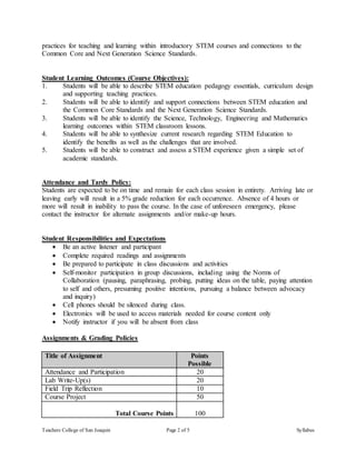 Stem 2 syllabus | PDF