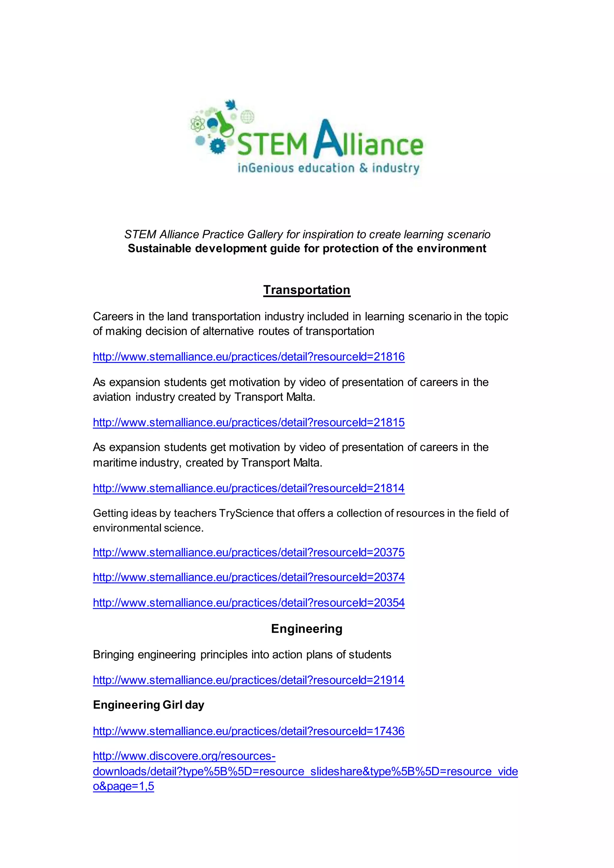 Stem Alliance Practice Gallery | DOCX
