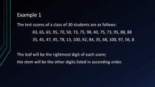 Stem and leaf plot | PPTX