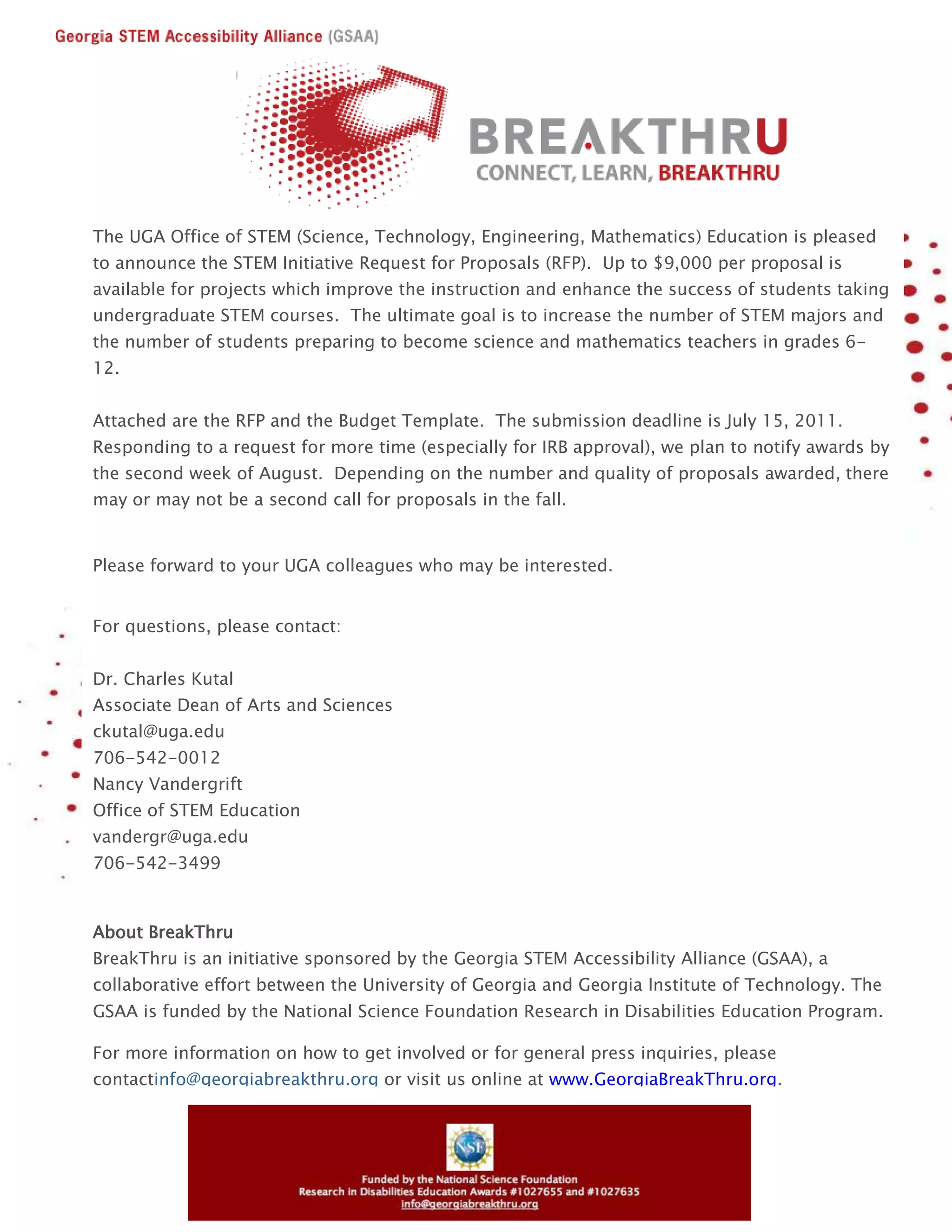The UGA Office of STEM (Science, Technology, Engineering, Mathematics ...