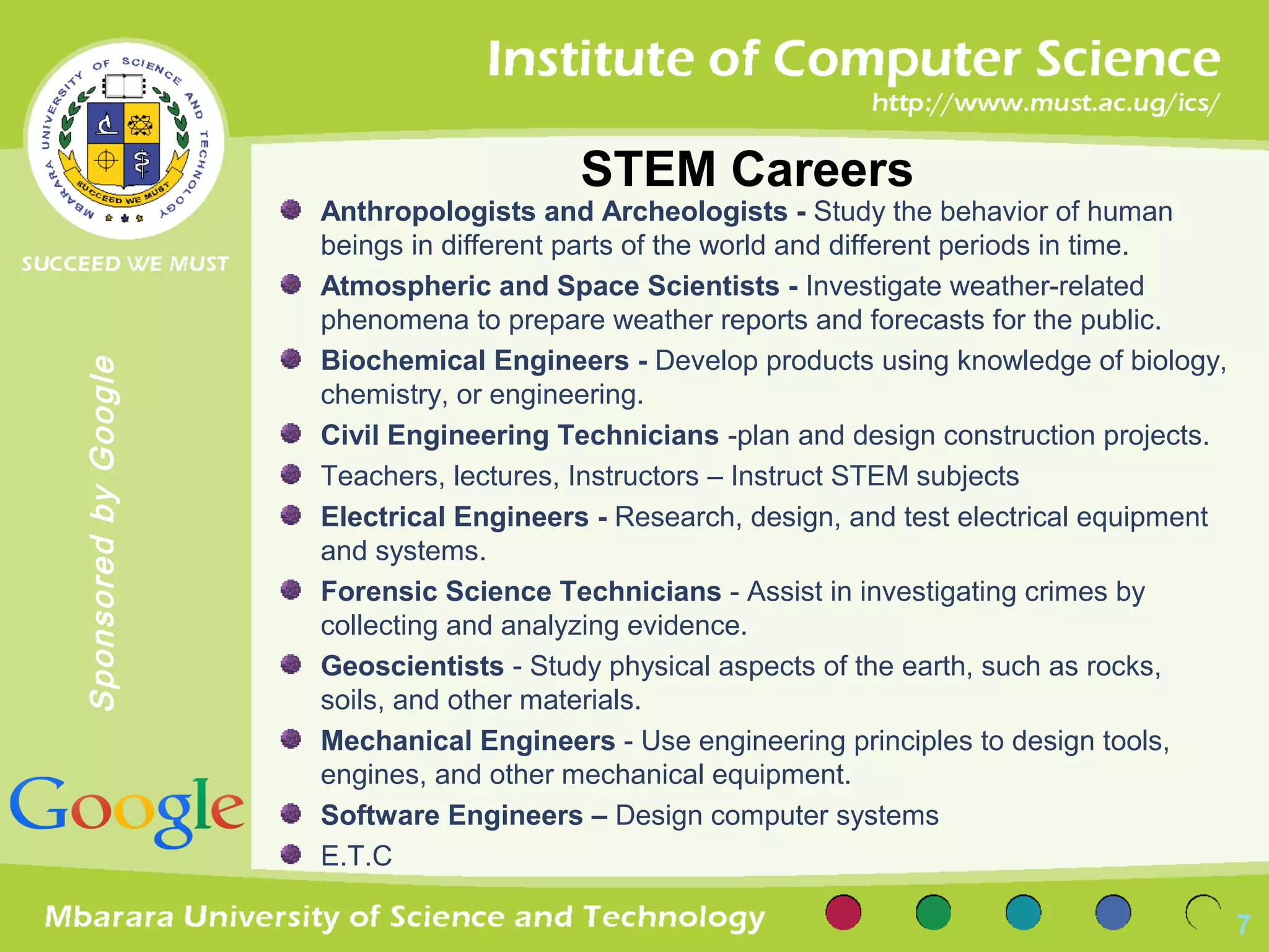 Science, Technology, Engineering and Mathematics (STEM) careers | PPT ...