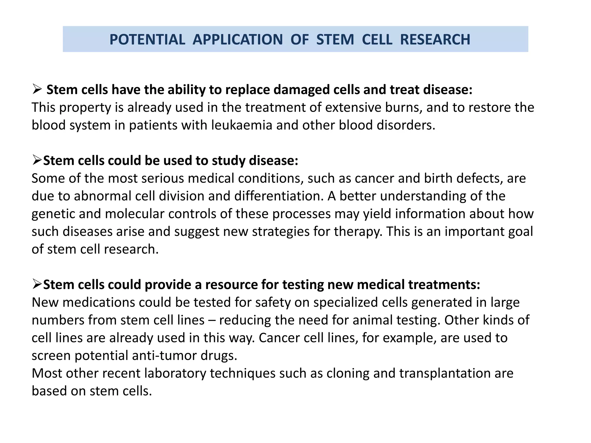 Stem cell Research | PPTX
