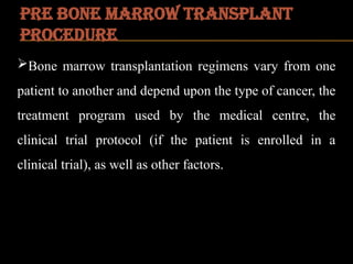 STEM CELL / BONE MARROW TYPES PROCESS TRANSPLANTATION AND TREATMENT | PPTX