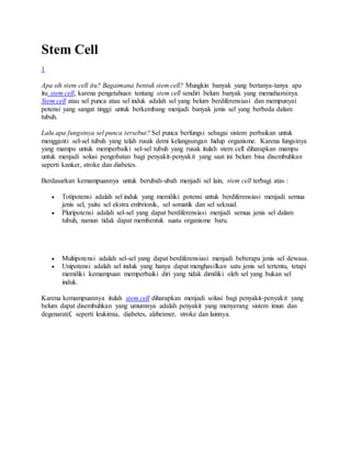 Stem cell biologi | DOCX