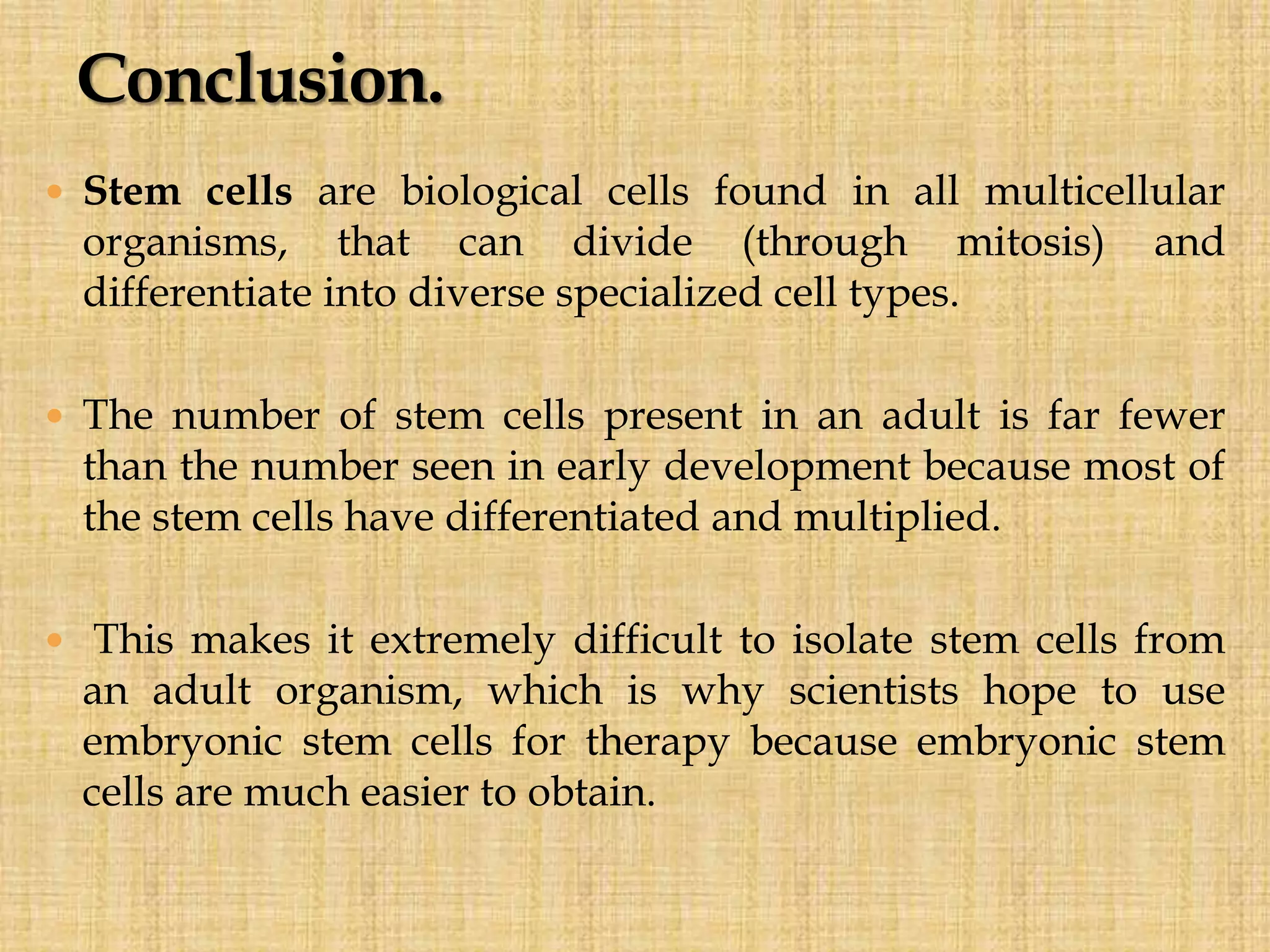 Stem cell culture, its application | PPTX
