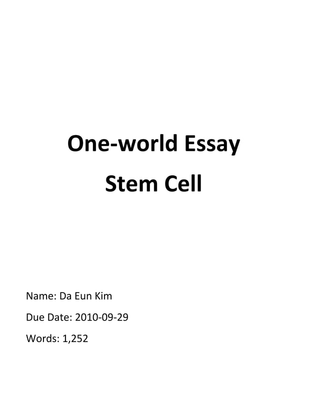 Stem celldaeun | PDF