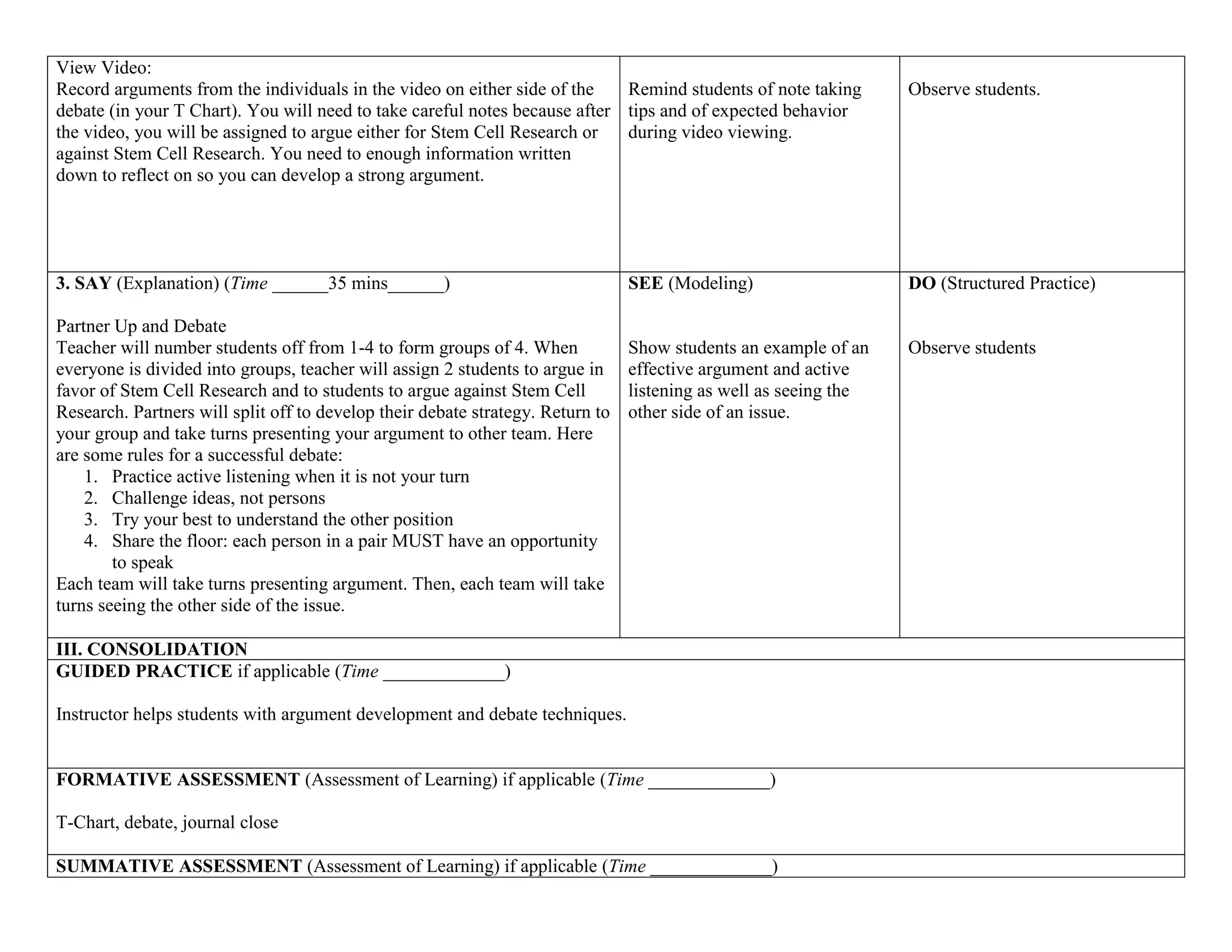 Stem Cell Ethics Lesson Plan | DOCX