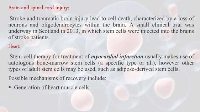 Stem cell therapy & gene therapy | PPTX | Blood Disorders | Diseases ...