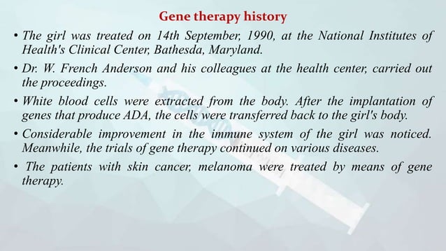 Stem cell therapy & gene therapy | PPTX | Blood Disorders | Diseases ...