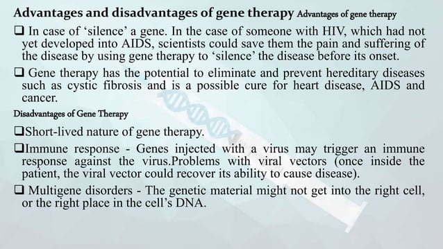 Stem cell therapy & gene therapy | PPTX | Blood Disorders | Diseases ...