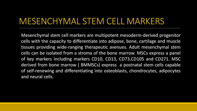Stem cell markers | PPTX | Genetics | Science