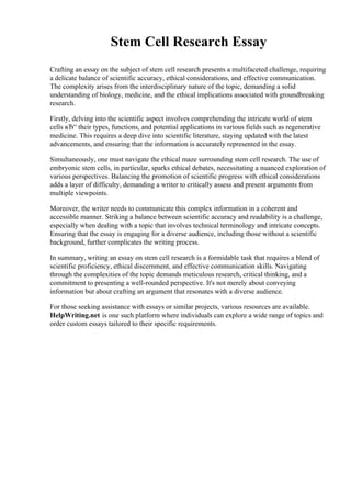 Stem Cell Research Essay.pdf