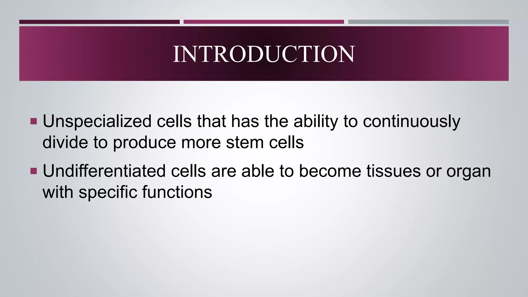 Stem cells | PPTX | Biological Sciences | Science