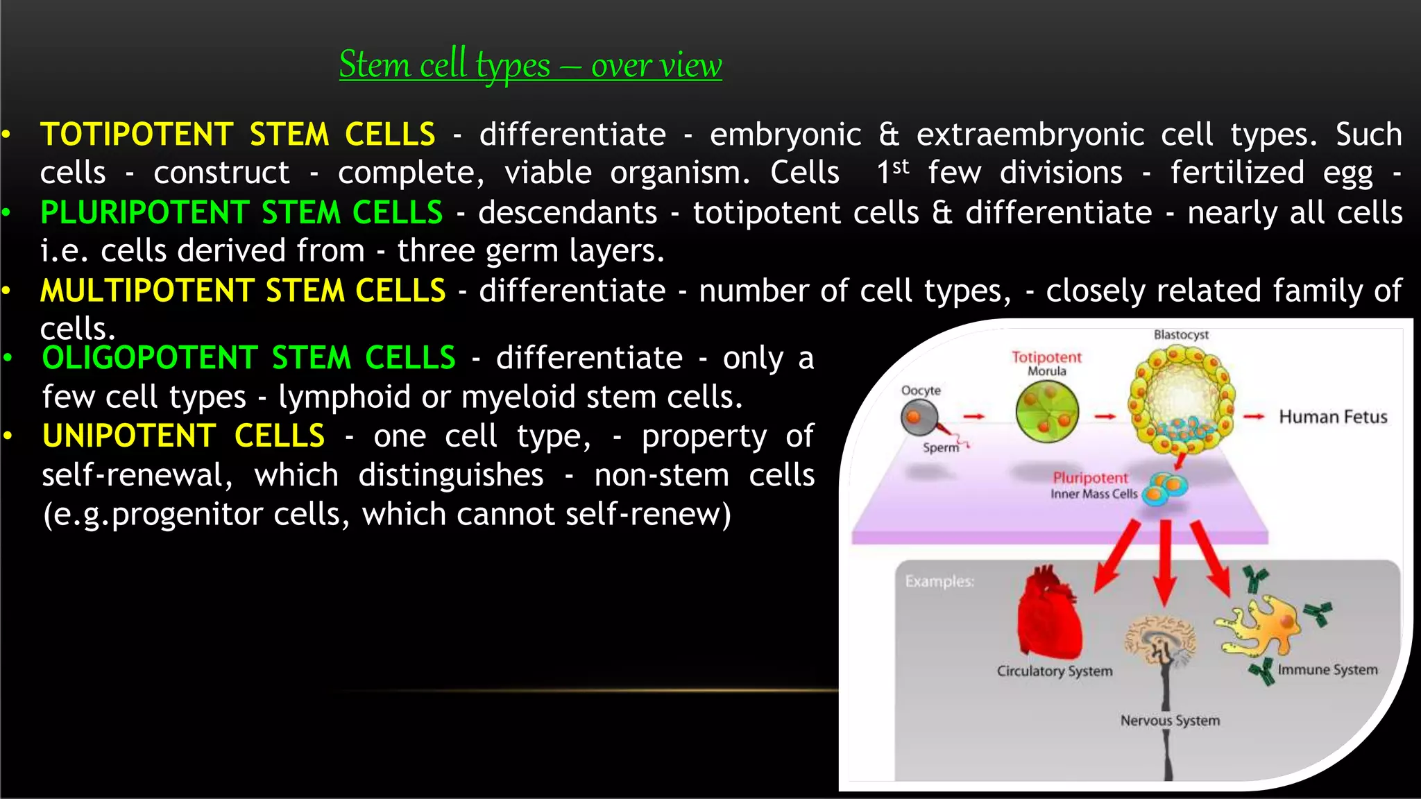 Stem cells & related treatments modalities | PPTX