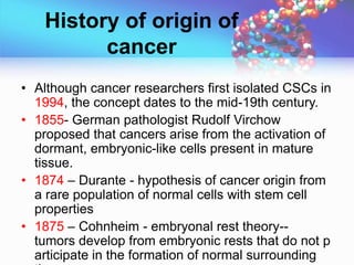 Stem cells as a cause of cancers | PPT