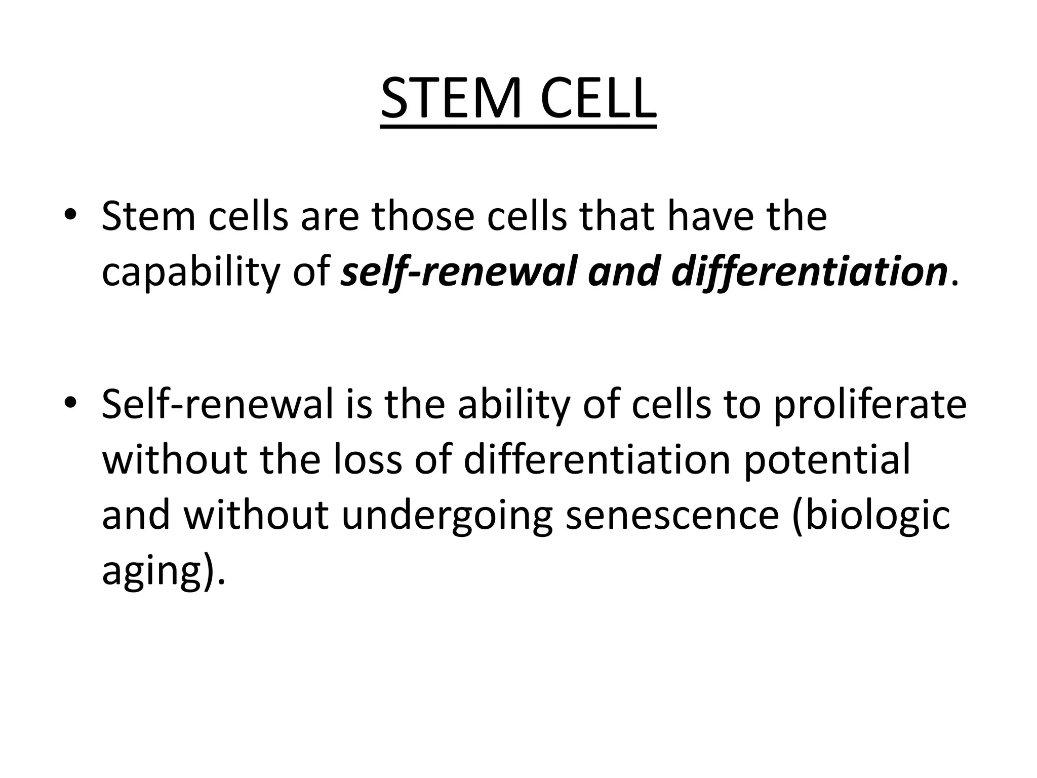 Stem cells biology and their application in clinical medicine | PPTX