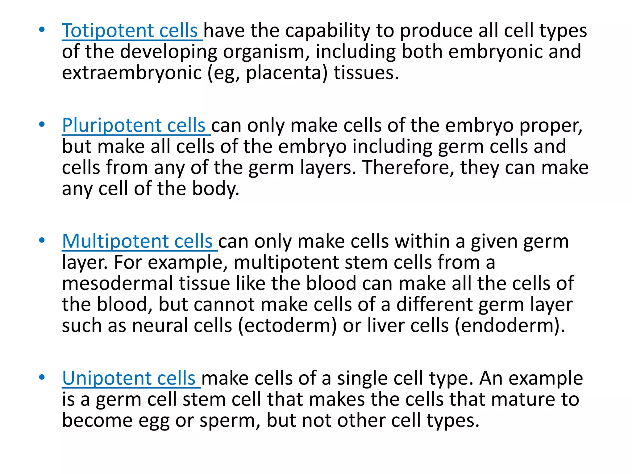 Stem cells biology and their application in clinical medicine | PPTX