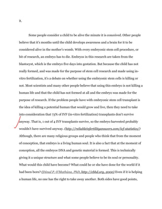 Stem Cell Essay+Rubric | PDF