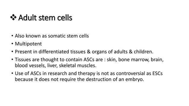 Stem cells & its application | PPTX