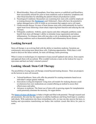 Stem Cell Therapy: How It Works and Its Potential Benefits | PDF
