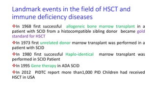 Stem cell transplantation for primary immunodeficiency diseases | PPTX