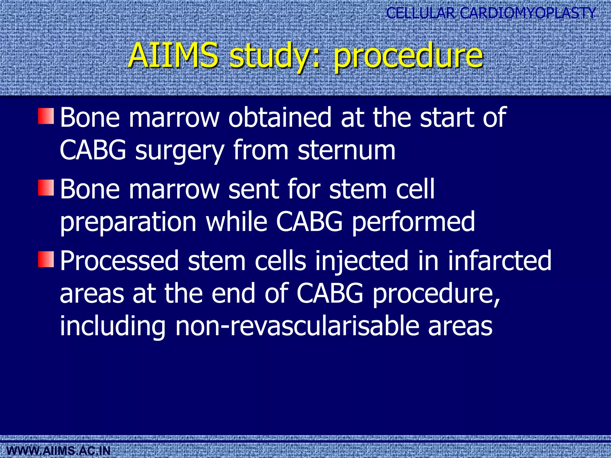 Stem cell transplantation with CABG | PPT