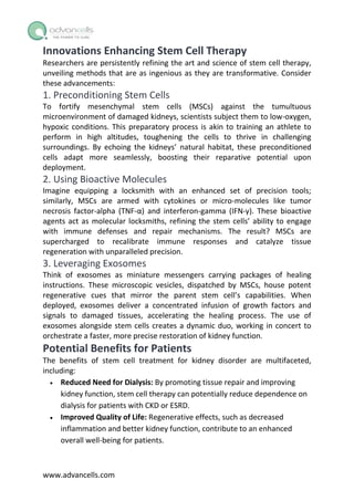 Stem Cell Treatment for Kidney Disorder: Advancing Solutions for Renal ...