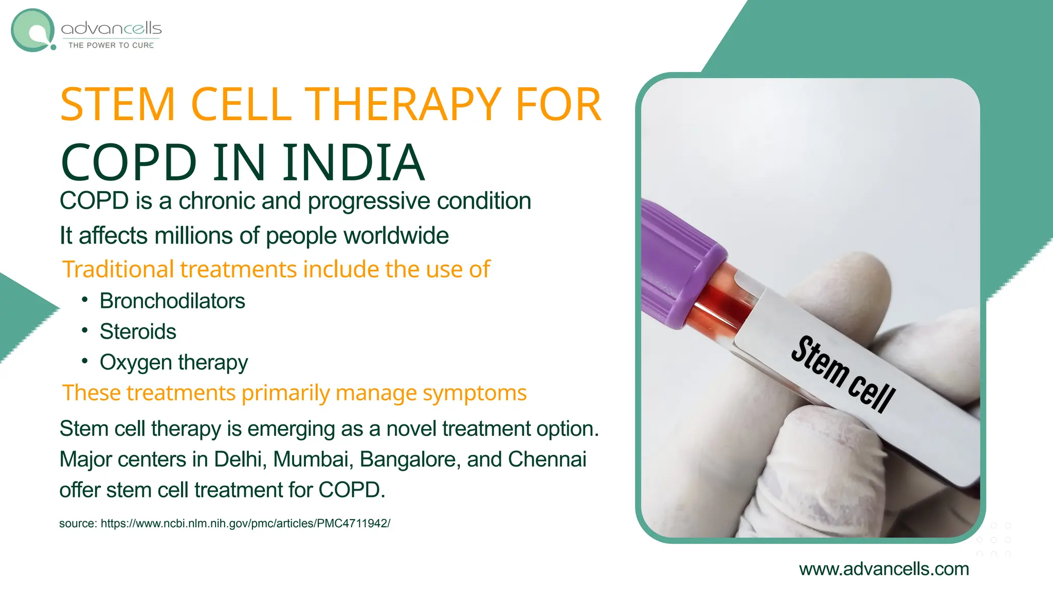 Stem Cell Treatment Options for COPD and Pulmonary Fibrosis in India | PPTX