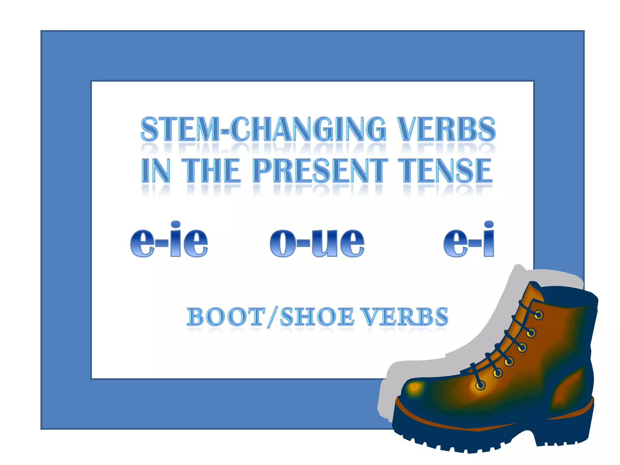 Stem Changing Verbs in the Present Tense | PPT