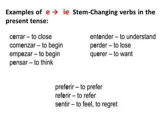 Stem change verbs | PPT