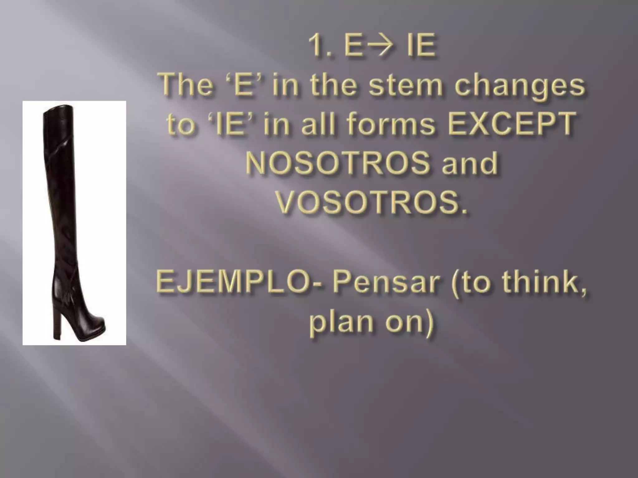 Stem change boot verbs notes | PPTX