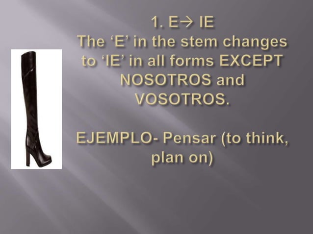 Stem change boot verbs notes | PPTX