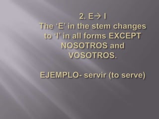 Stem change boot verbs notes | PPTX