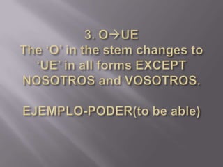 Stem change boot verbs notes | PPTX