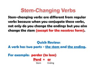 Stem changing Verbs | PPT