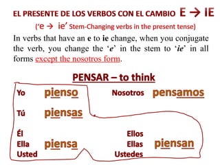 Stem changing Verbs | PPT