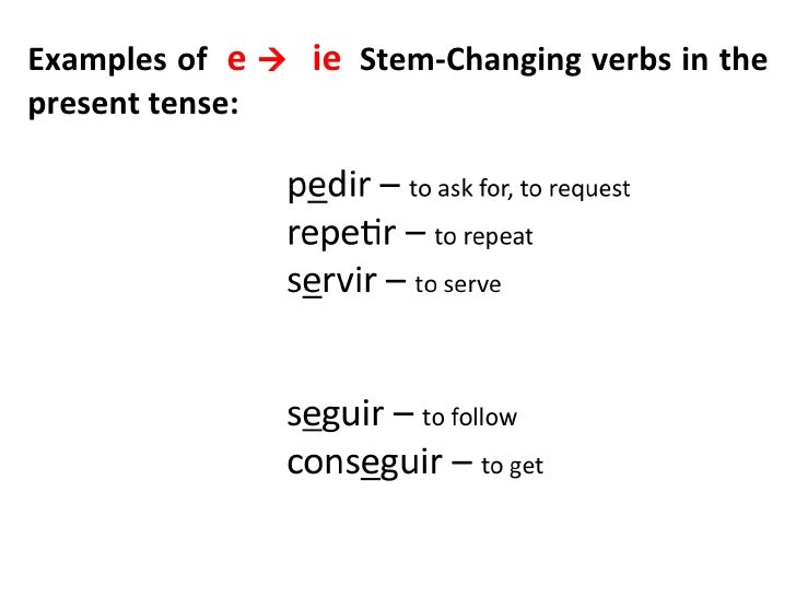 Stem changing Verbs