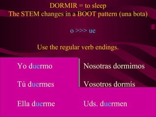 Stem changing verbs | PPT | Education