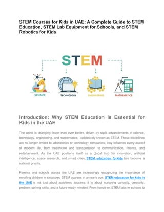 STEM Courses for Kids in UAE - A Complete Guide to STEM Education STEM ...