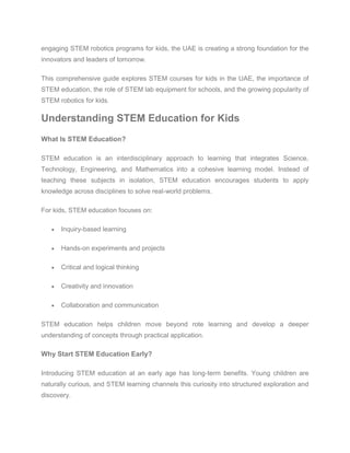 STEM Courses for Kids in UAE - A Complete Guide to STEM Education STEM ...