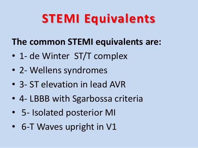 Stemi equivalents