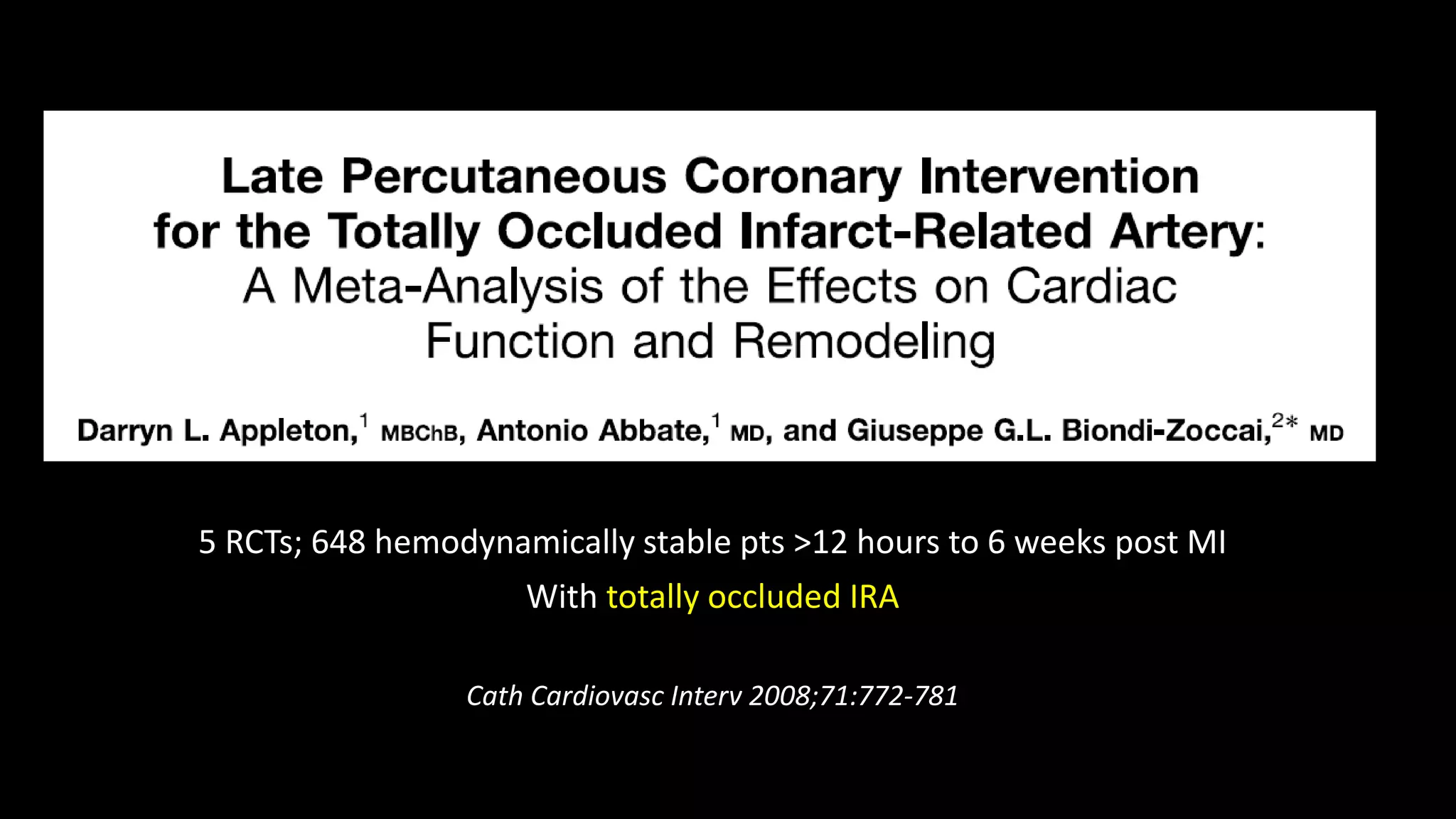 STEMI Late Presentation - Management and practical approach | PPTX