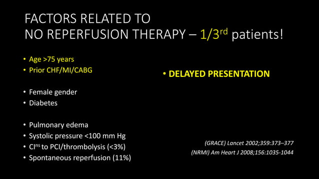 STEMI Late Presentation - Management and practical approach | PPTX ...