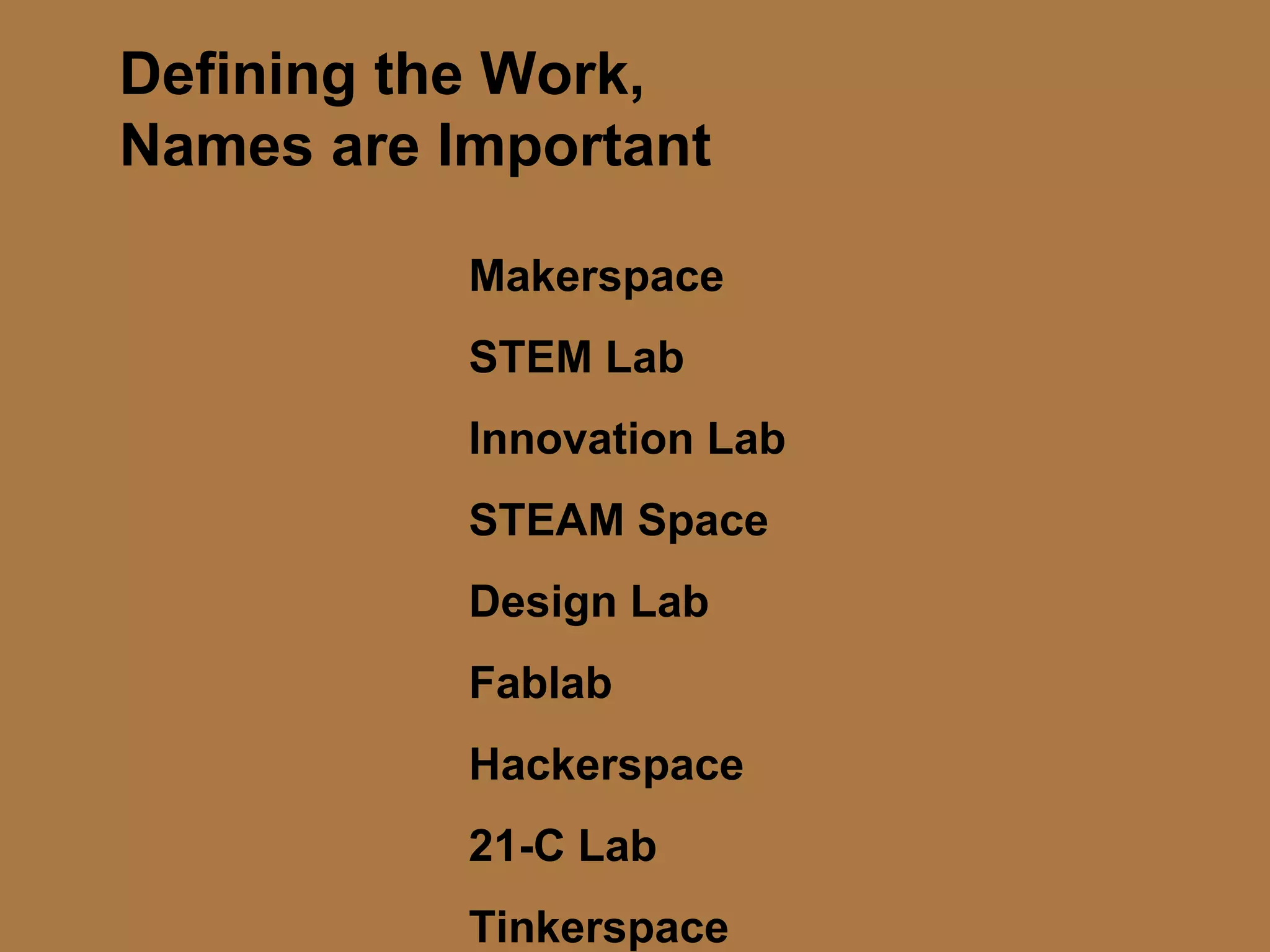 Stem, innovation, makerspaces...what's next | PPT