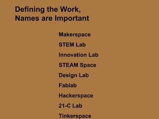 Stem, innovation, makerspaces...what's next | PPT