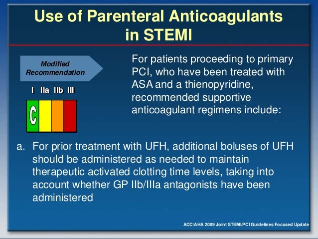 ACC/AHA 2009 Guidelines for STEMI & PCI