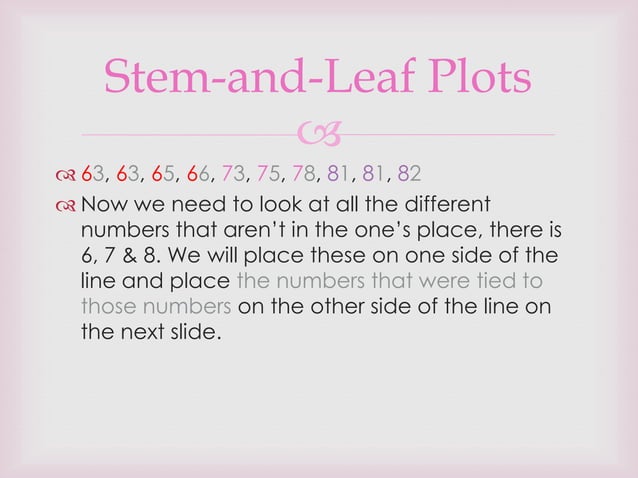 Stem & leaf plots + histograms | PPTX