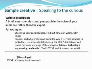 STEM in Libraries: A Marketing Communications Toolkit | PPT