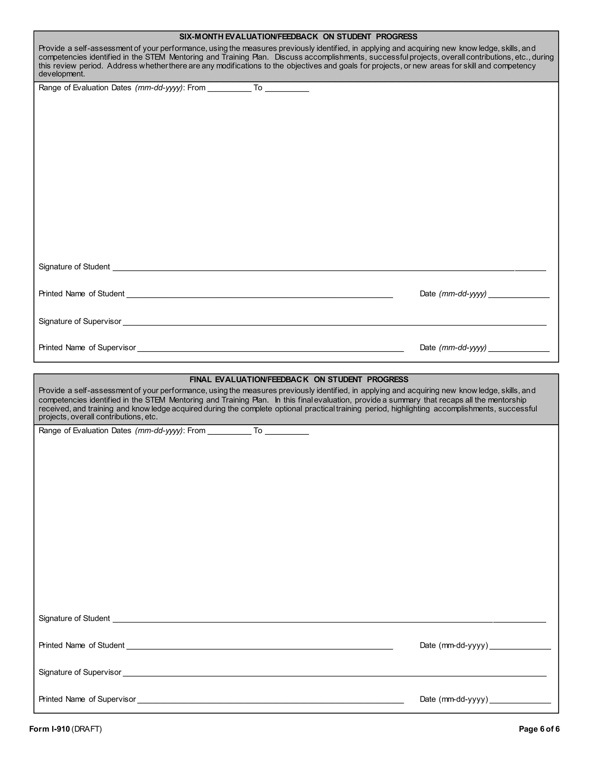 STEM OPT Extension - Mentor and Training Plan Form and Template | DOCX
