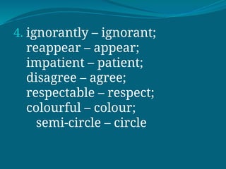 Stems, prefixes and suffixes.pptx 2 | PPTX